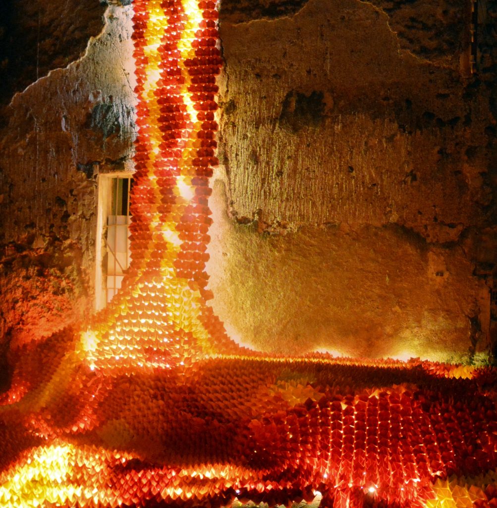 "Origami Lava" pours fire from a disused building in Catalonia — Cercle