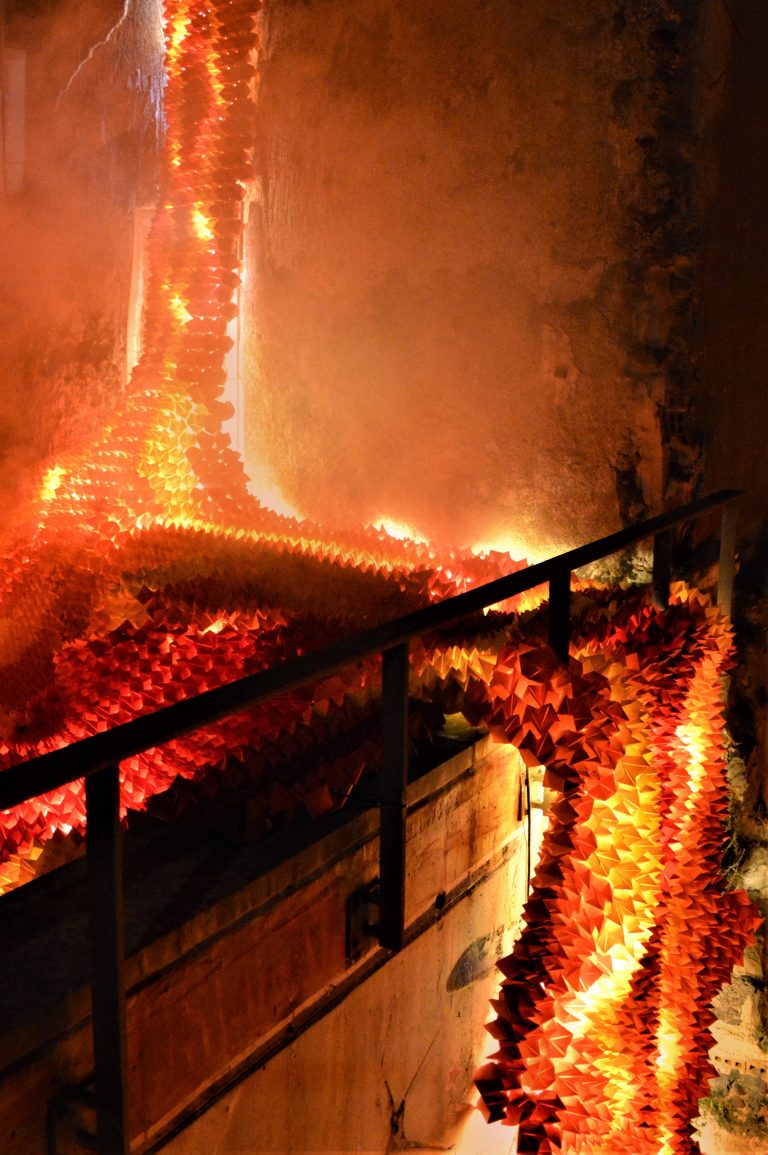 "Origami Lava" pours fire from a disused building in Catalonia — Cercle